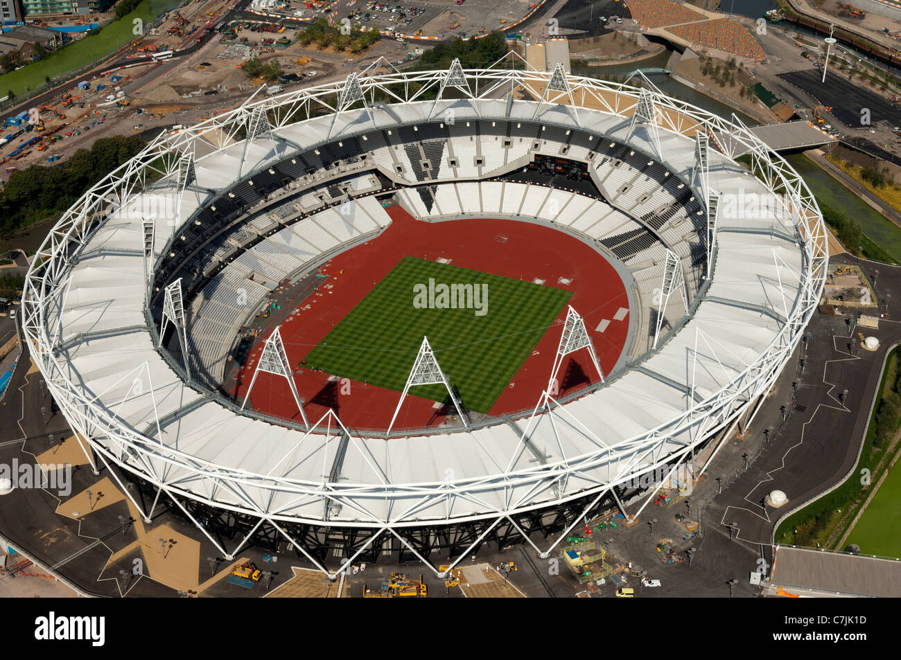 The Olympic Arena, Olympic Park London from the air Stock Photo - Alamy