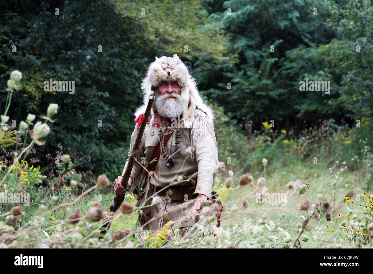 Early historical USA hunter Stock Photo - Alamy