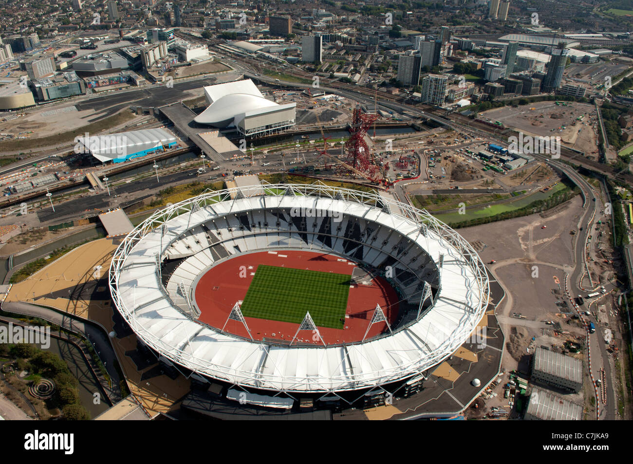 The Olympic Arena, Olympic Park London from the air Stock Photo - Alamy