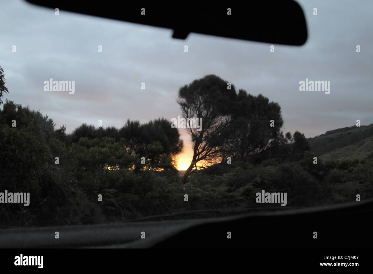 Sunset from car hi-res stock photography and images - Alamy