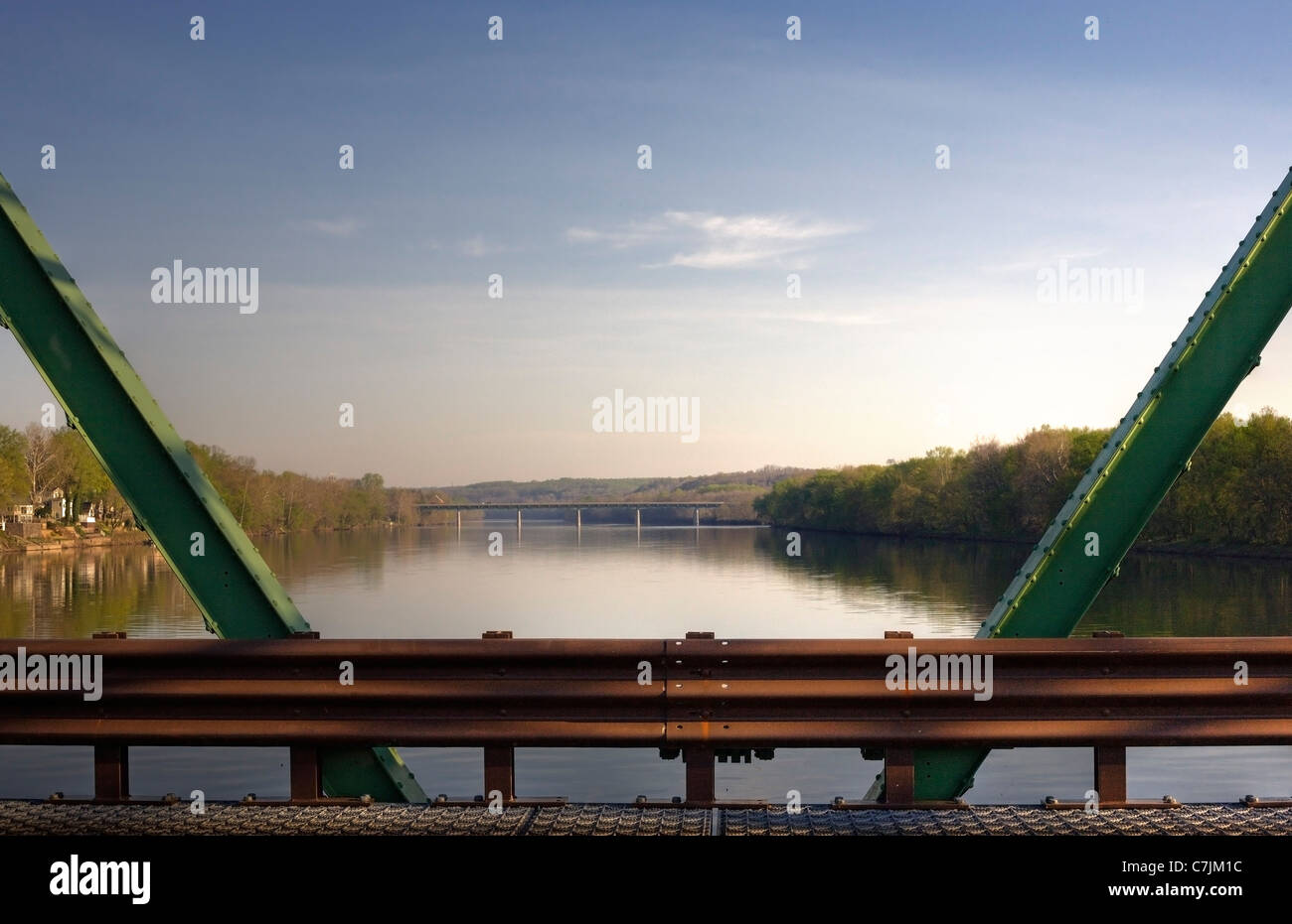 Overlooking the Delaware River from the Bridge in New Hope ...
