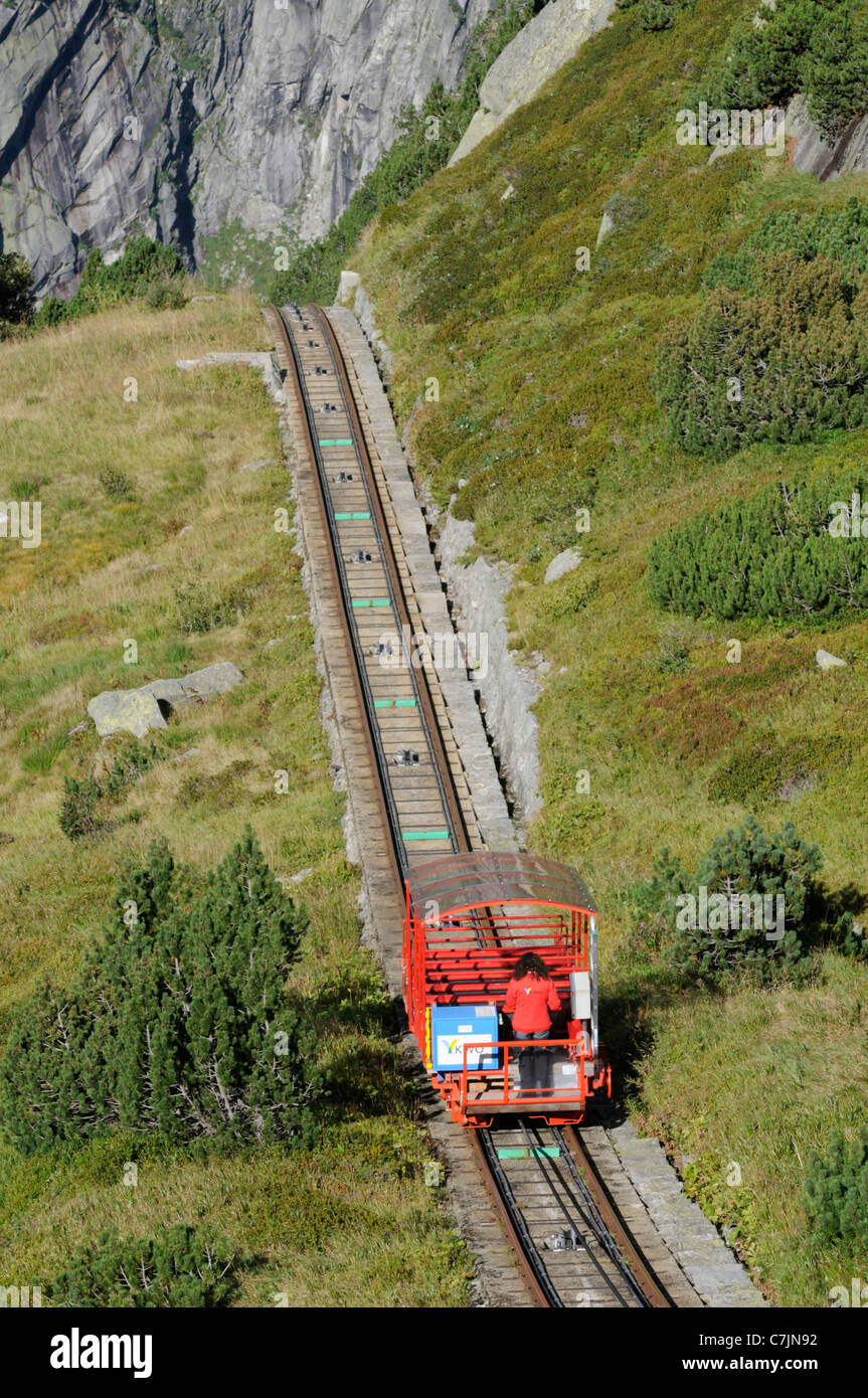 Switzerland, Western Europe, Grimsel region, nr. Guttannen, Gelmerbahn ...