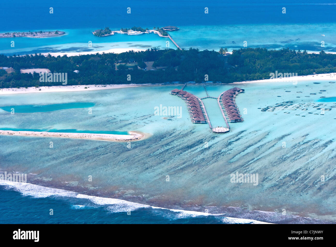 Aerial View Maldives Islands Stock Photo - Alamy
