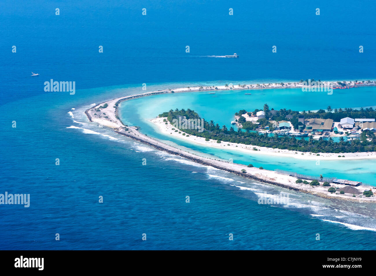 Aerial View Maldives Islands Stock Photo - Alamy