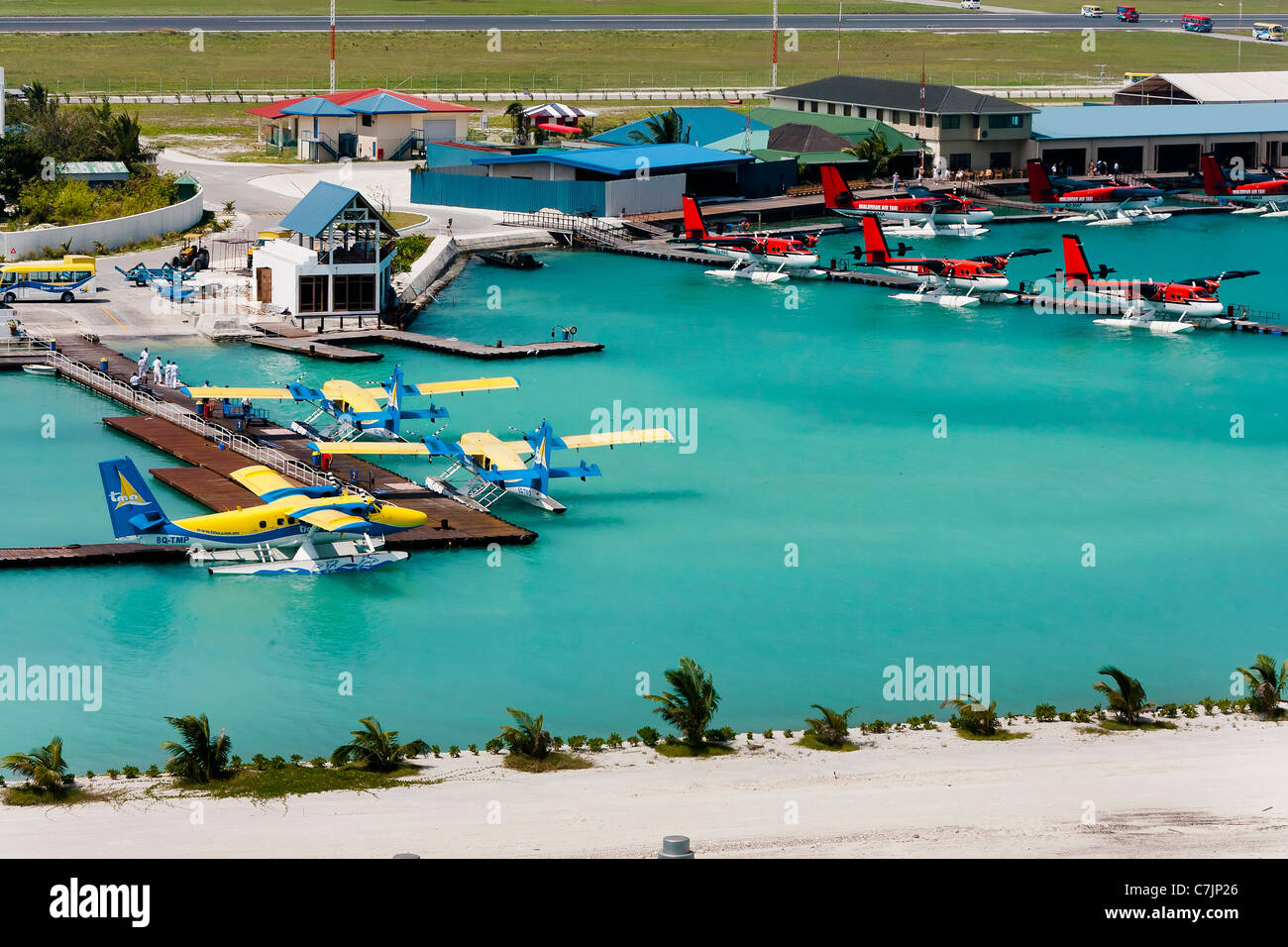 Maldives Indian Ocean Float Plane Stock Photo - Alamy