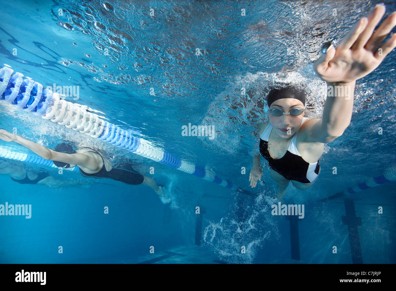 Woman swimming in pool lap hi-res stock photography and images - Alamy