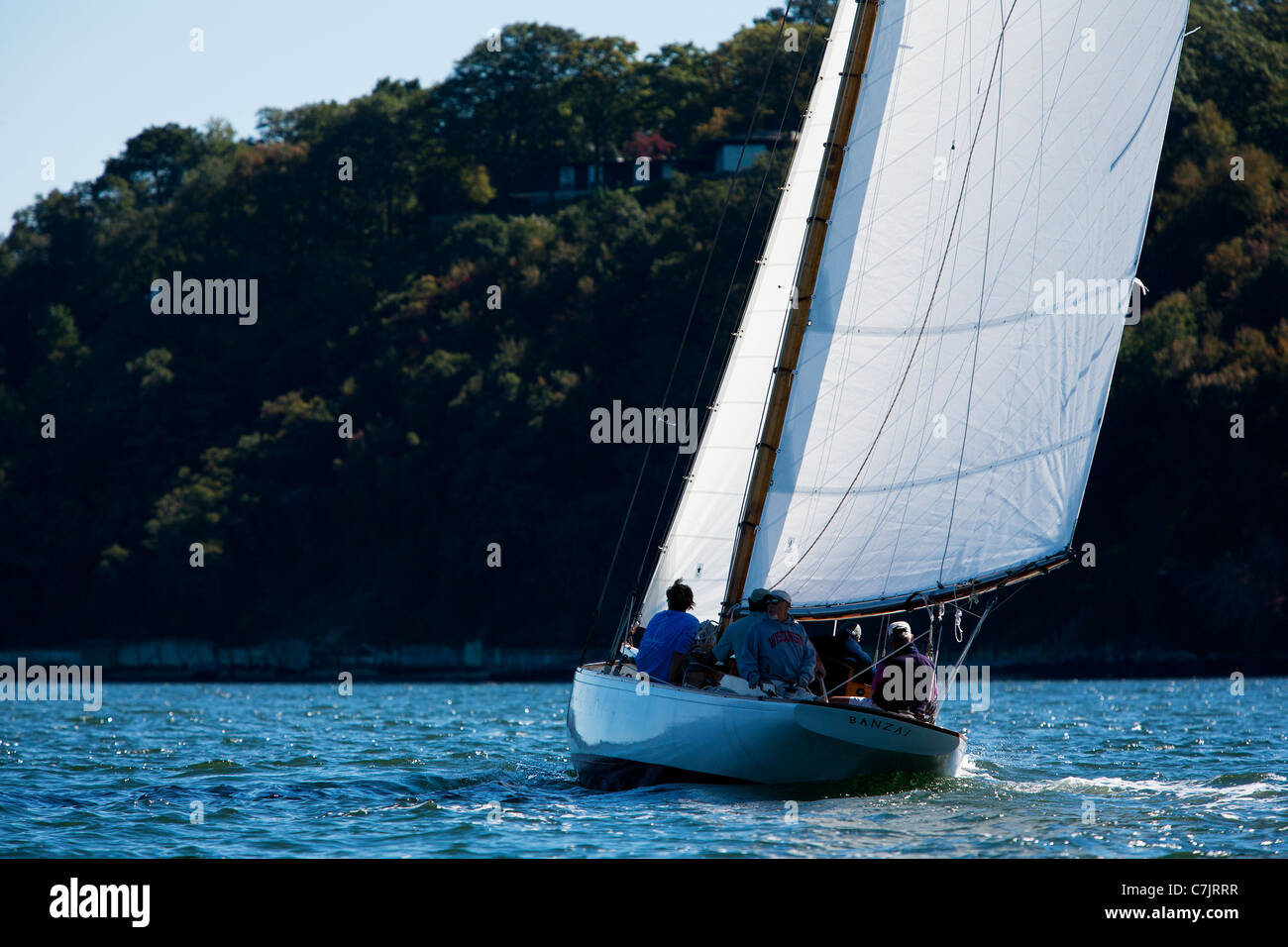 Classic yacht Banzai, a Herreshof designed New York 30 sloop sails on ...