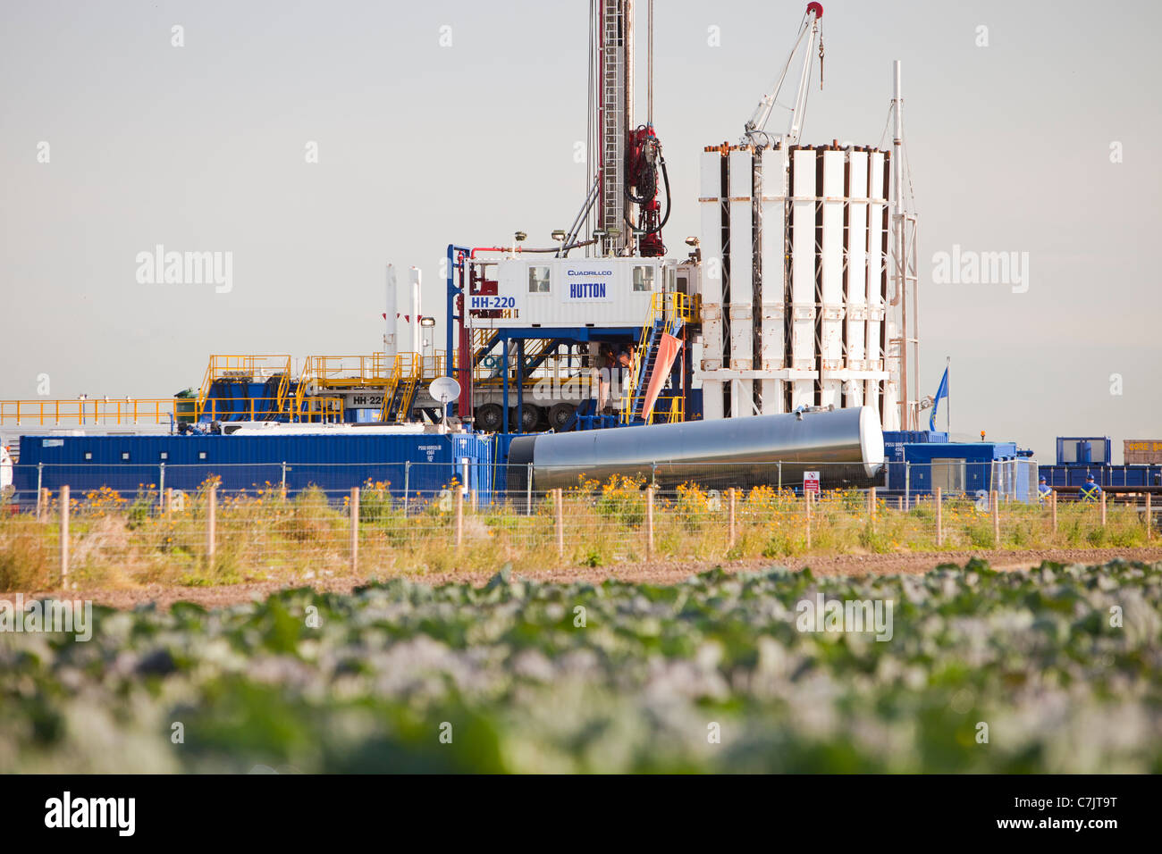 A test drilling site for shale gas near Banks on the outskirts of ...