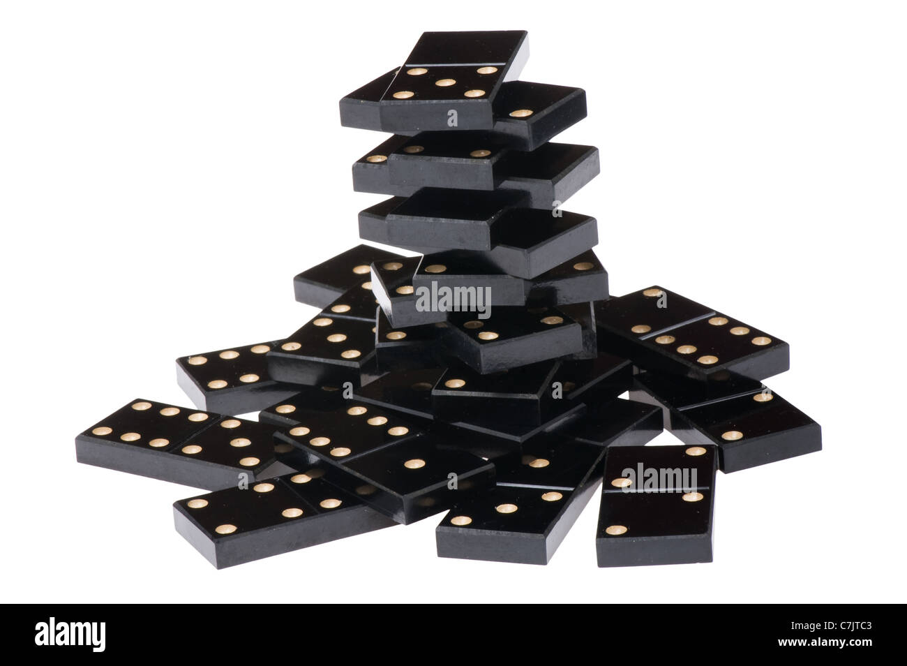 Domino block on white Cut Out Stock Images & Pictures - Alamy