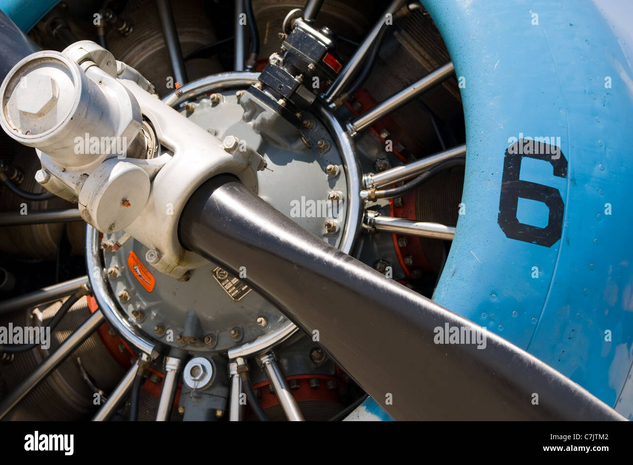 front view of propeller engine military aircraft Stock Photo - Alamy