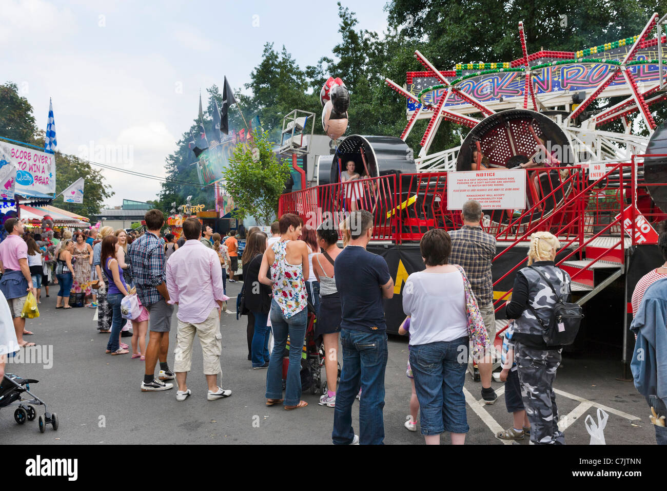 Fairground ride on Narrow Quay during the Harbour Festival in July 2011 ...