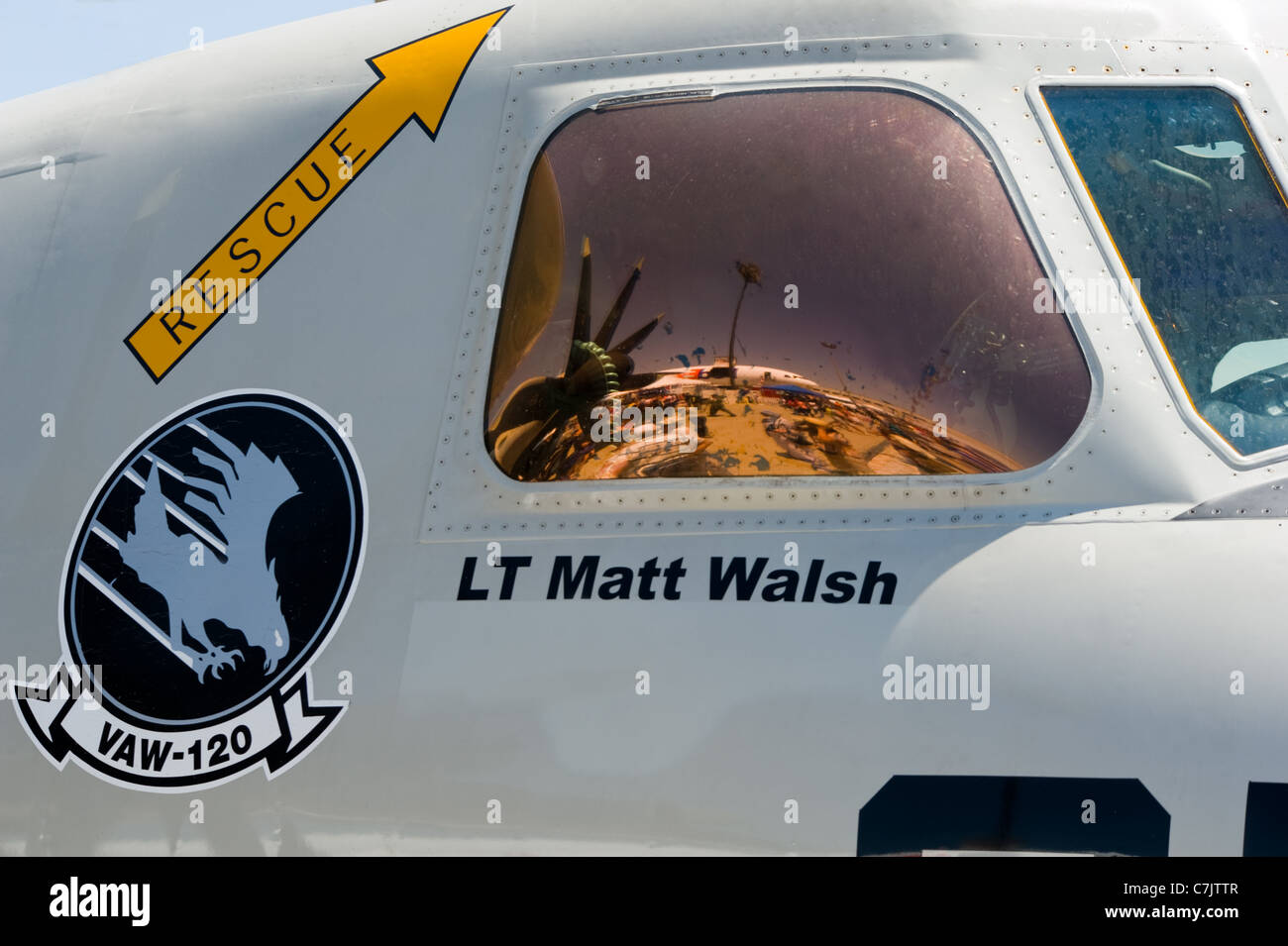 reflection in window of military aircraft US air force Stock Photo - Alamy