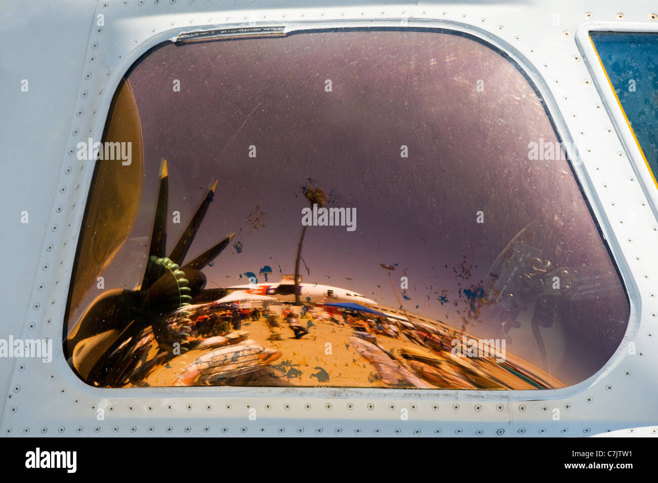 reflection in window of military aircraft US air force Stock Photo - Alamy