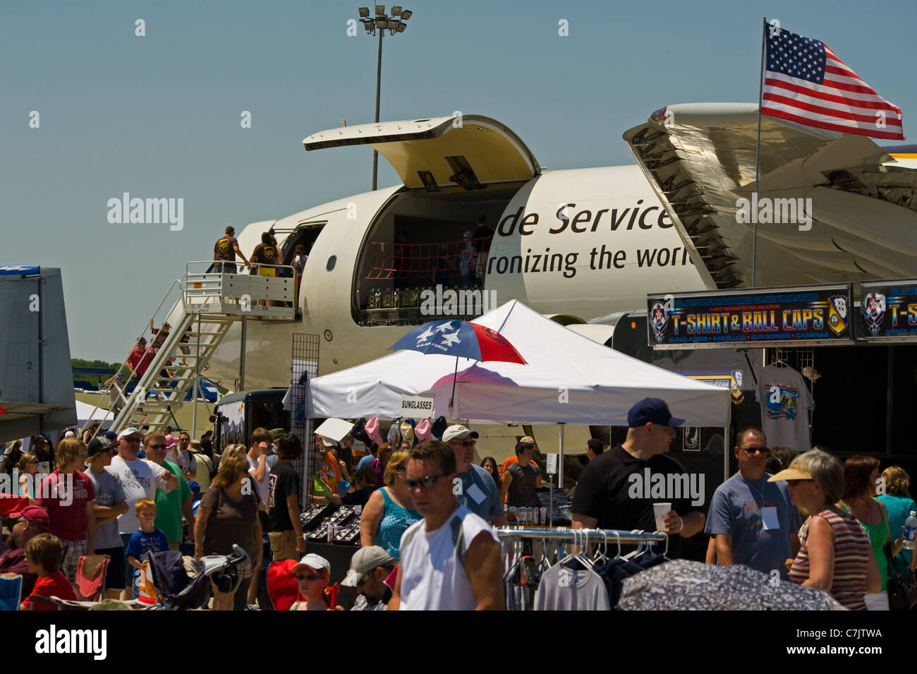 People at air fest show static display commercial and military ...