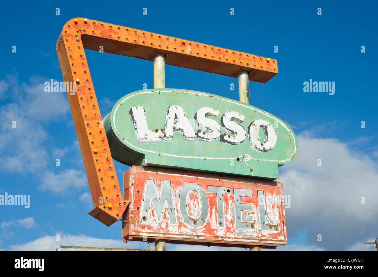 The Lasso Motel is long gone, but it's sign still gives a 1950's ...