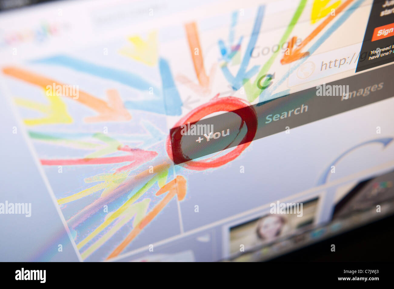 A screenshot of the new Google+ social networking website Stock Photo ...