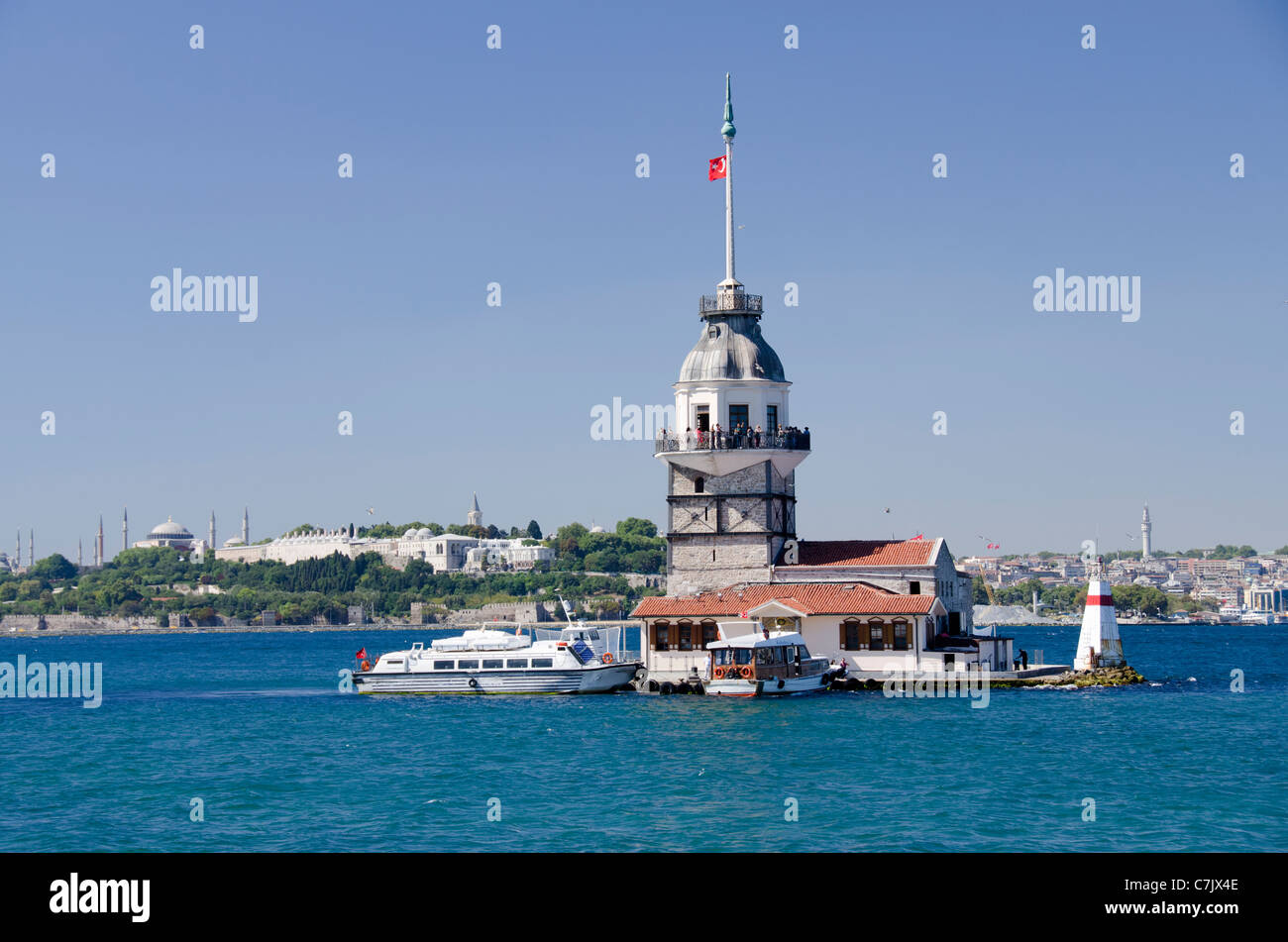 Turkey, Istanbul, Sea of Marmara. Maiden's Tower (aka Leander's Tower ...