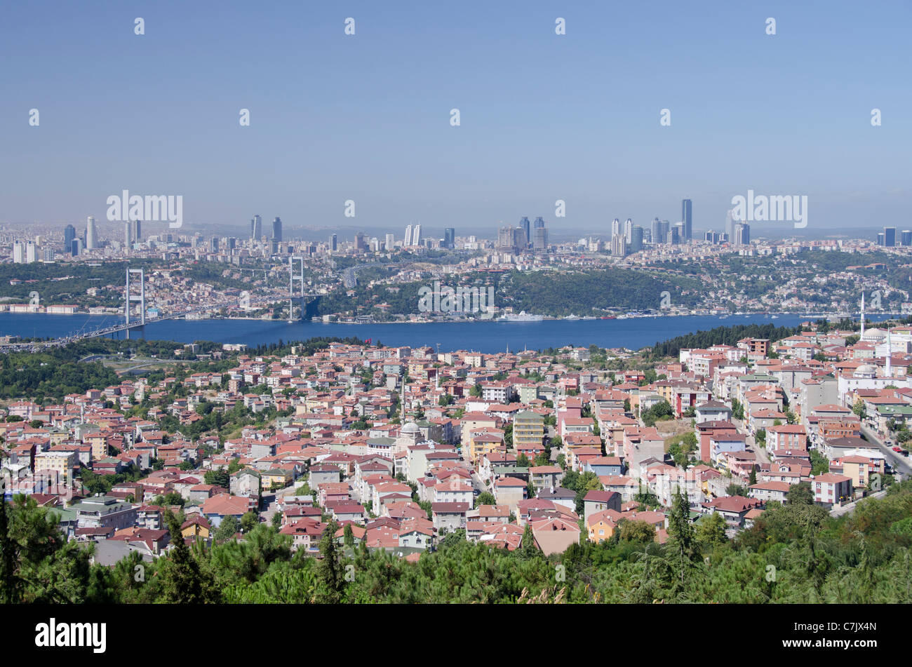 Turkey, Asian side of Istanbul. View across the Bosphorus of the ...