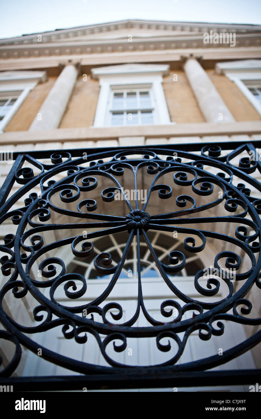 Decorative ironwork on the Old Exchange Building now called the Provost ...