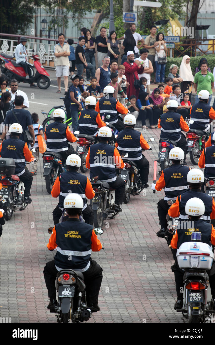 Motorcycle club riding in Melaka Independence day procession. Melaka ...