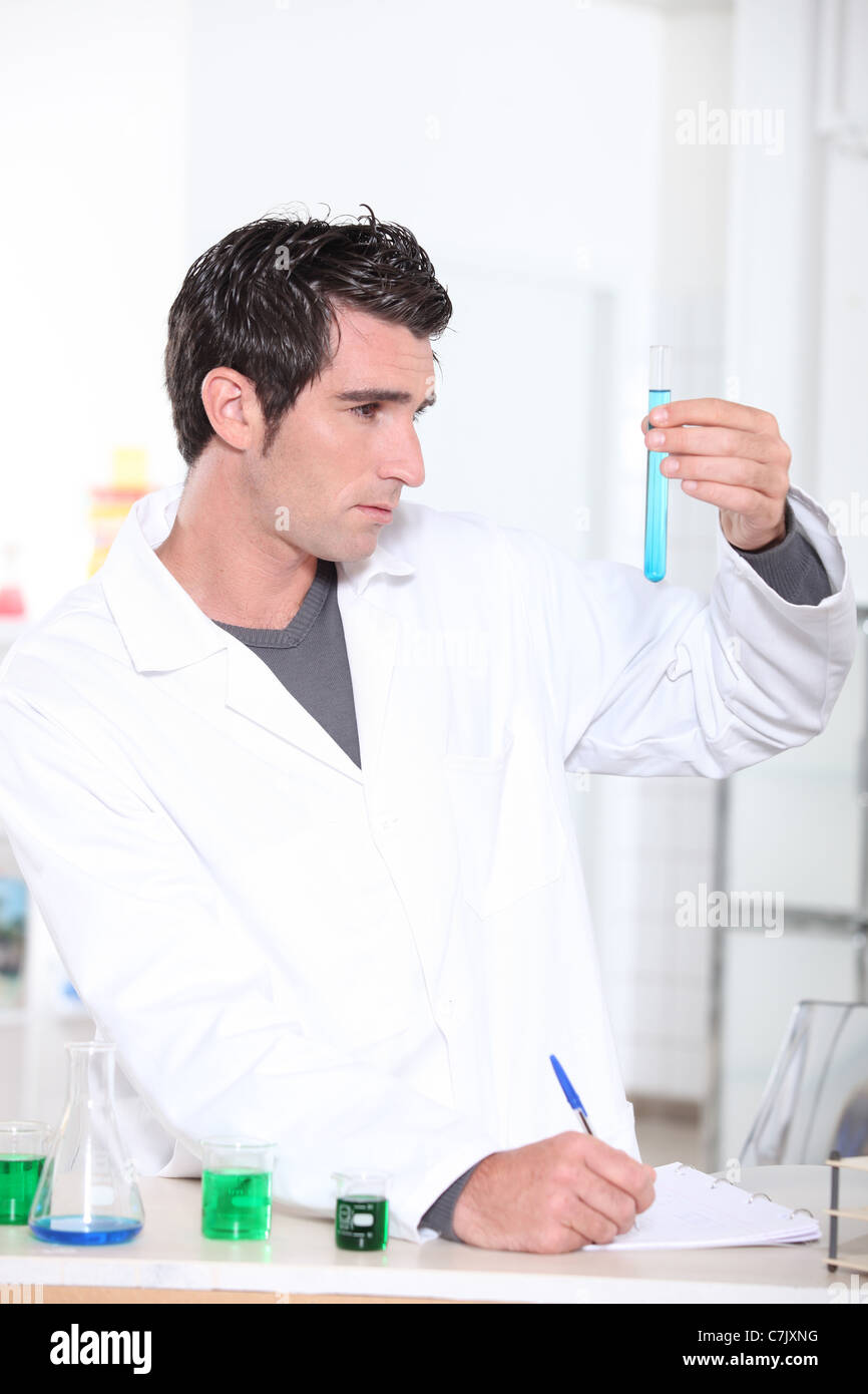 Man working in a lab Stock Photo - Alamy