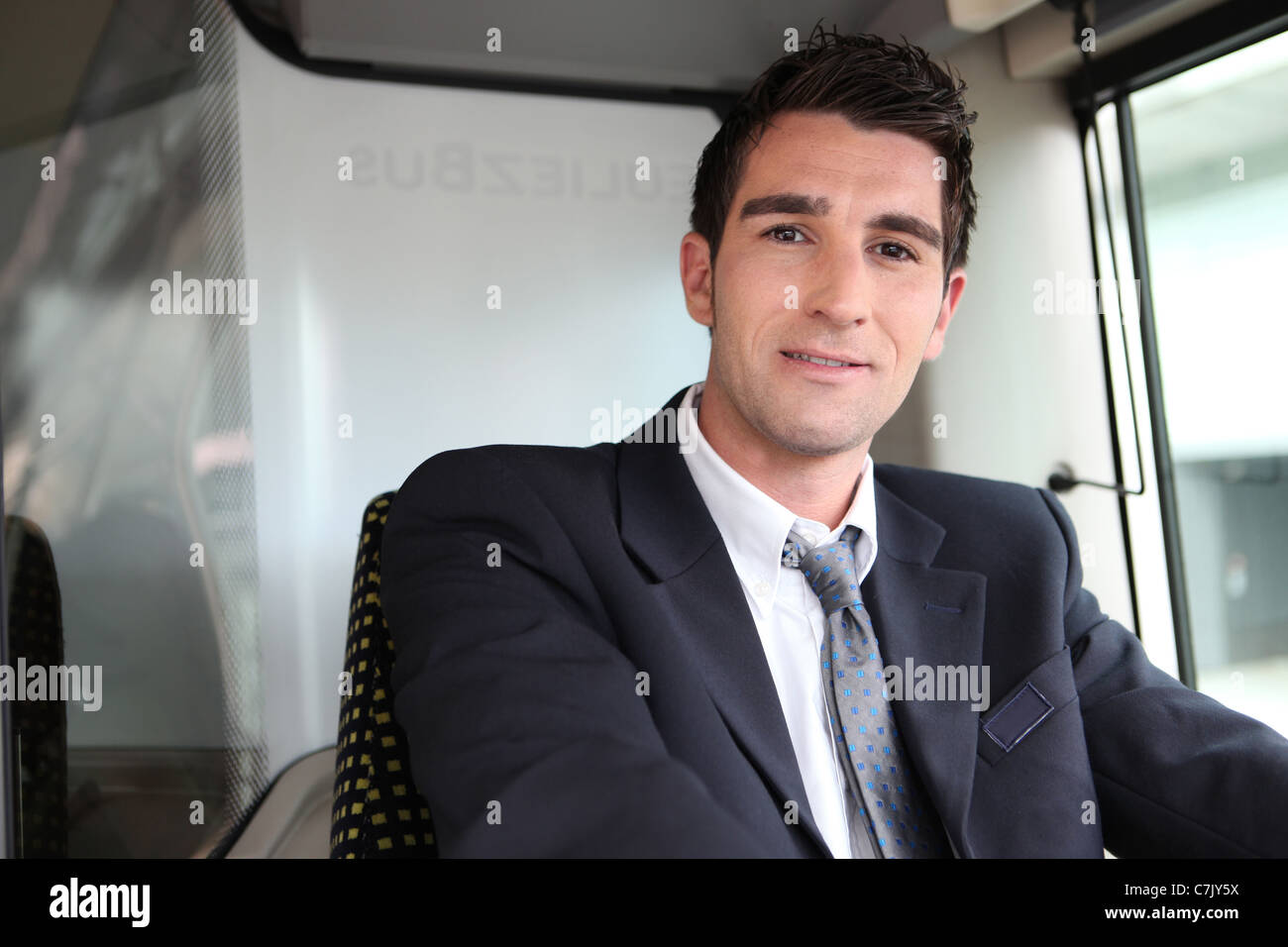 Tram driver smiling hi-res stock photography and images - Alamy