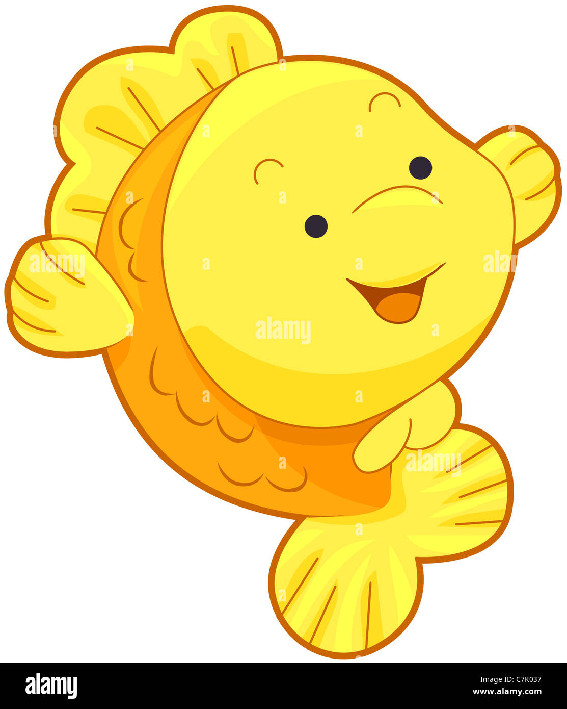 Cute Gold Fish with Clipping Path Stock Photo - Alamy