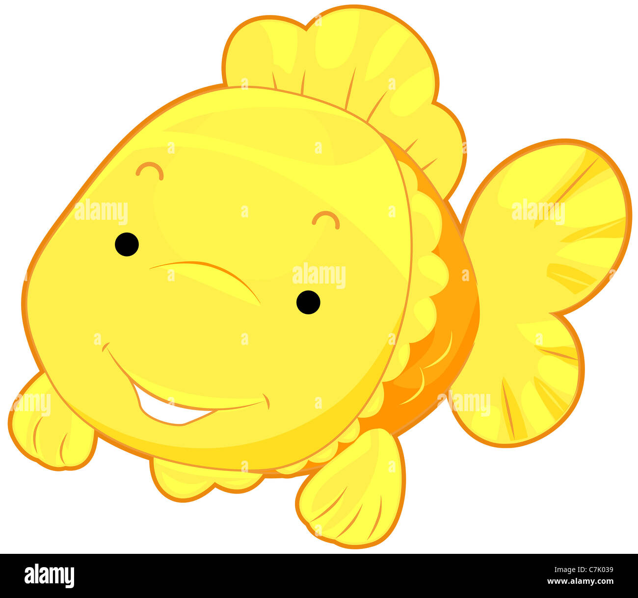Cute Gold Fish with Clipping Path Stock Photo - Alamy