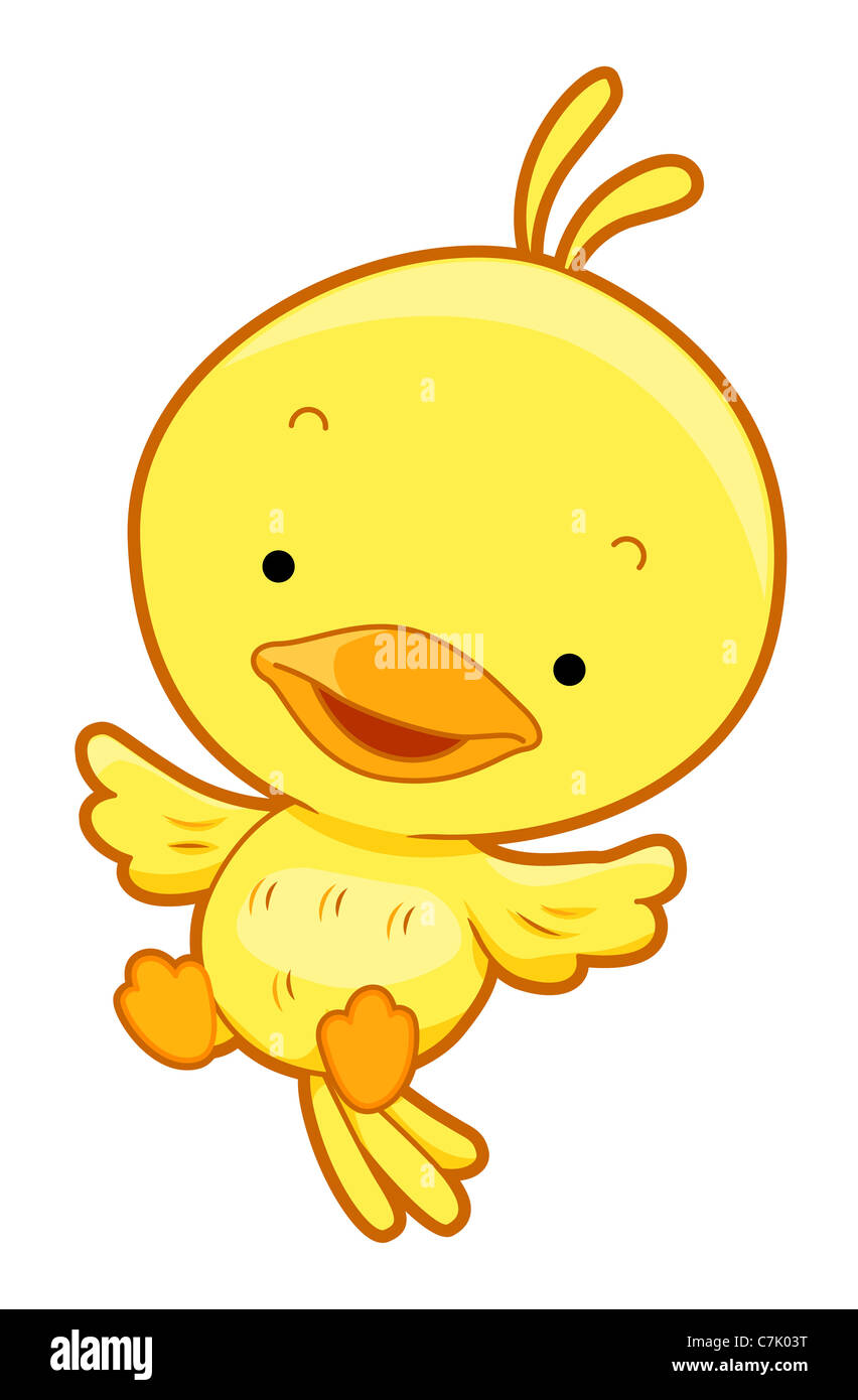 Cute Yellow Bird with Clipping Path Stock Photo - Alamy
