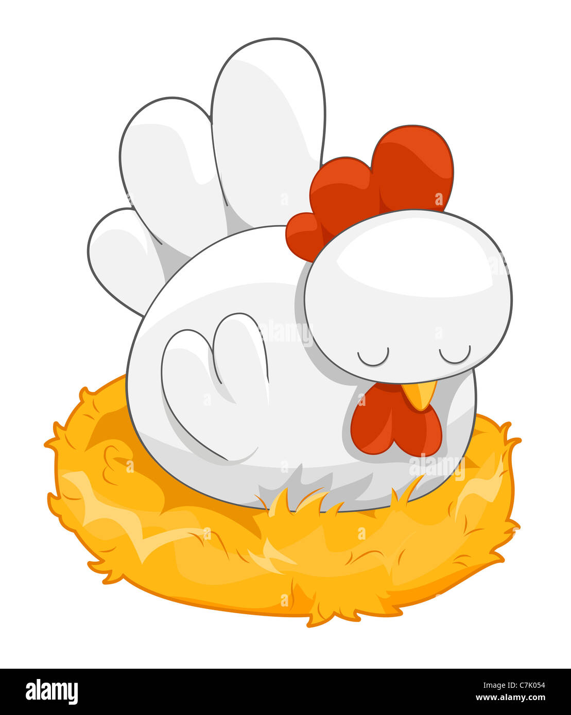 Cute hen on nest Cut Out Stock Images & Pictures - Alamy