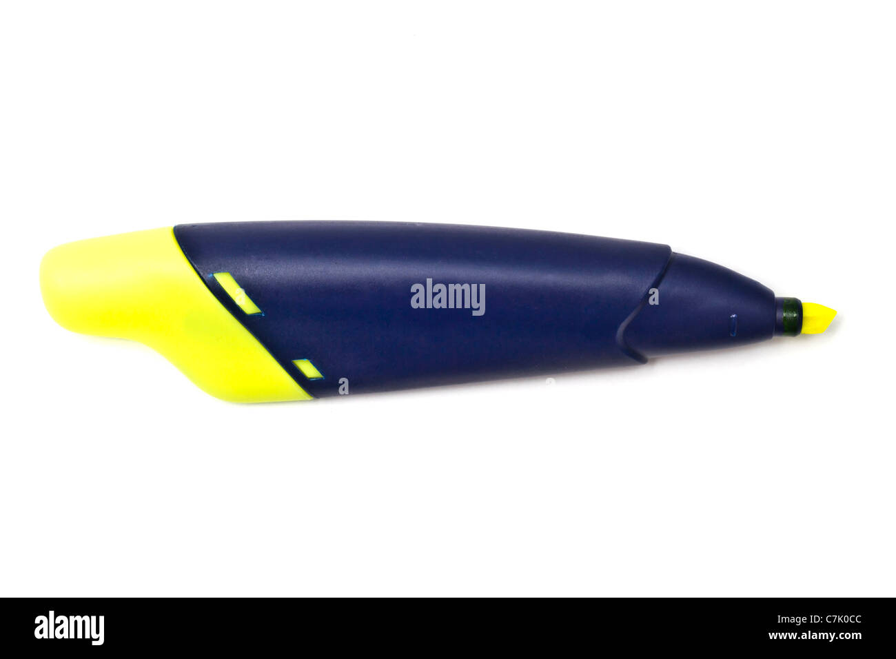 Yellow highlighter isolated on white background Stock Photo - Alamy