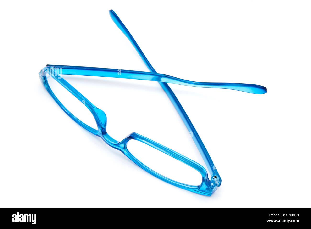 Beautiful blue glasses isolated on white background Stock Photo - Alamy