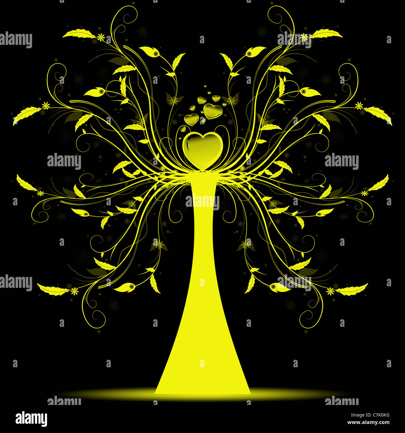 Beautiful abstract art tree on black background Stock Photo - Alamy