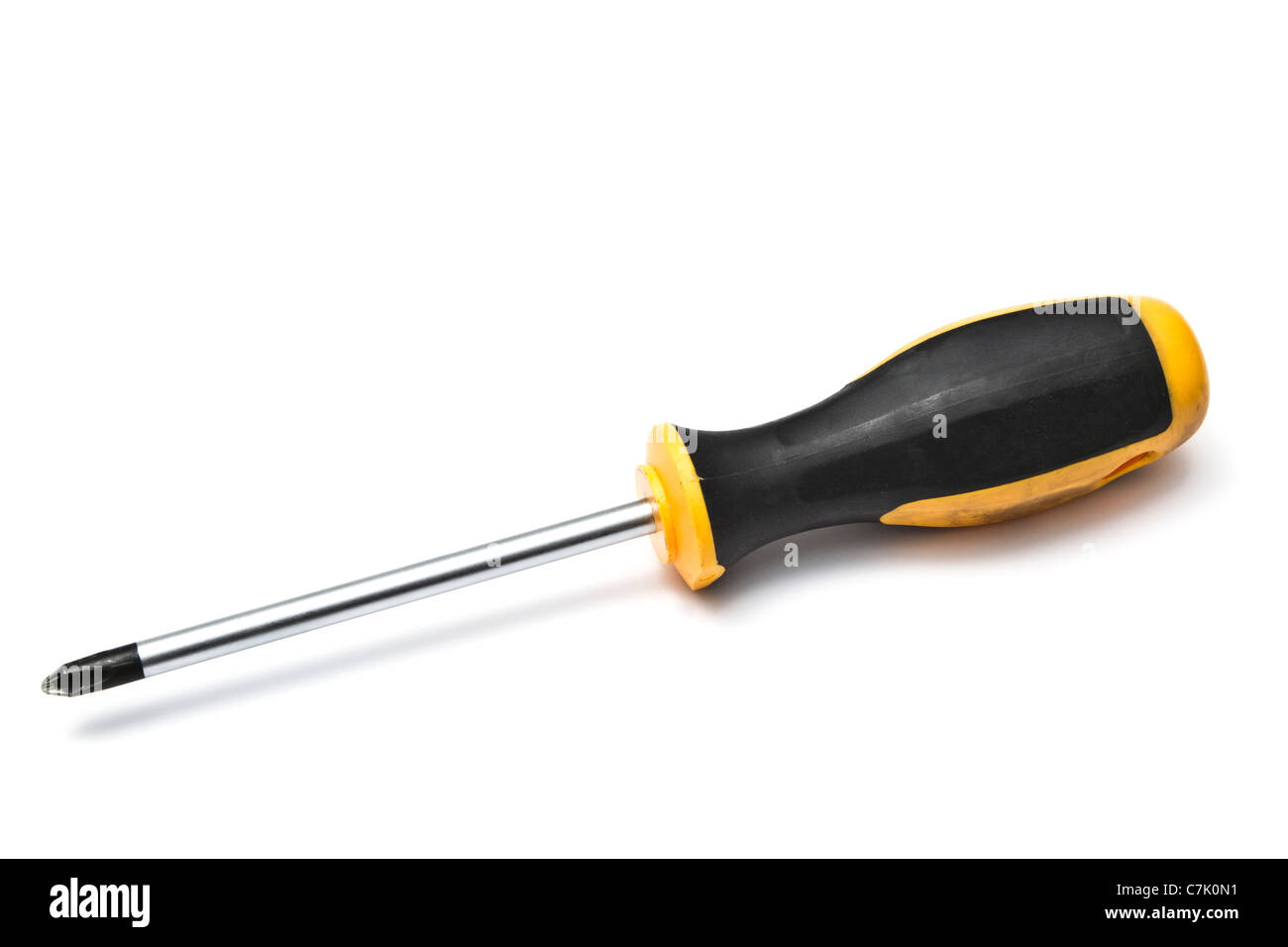 Yellow screwdriver isolated on white background Stock Photo - Alamy