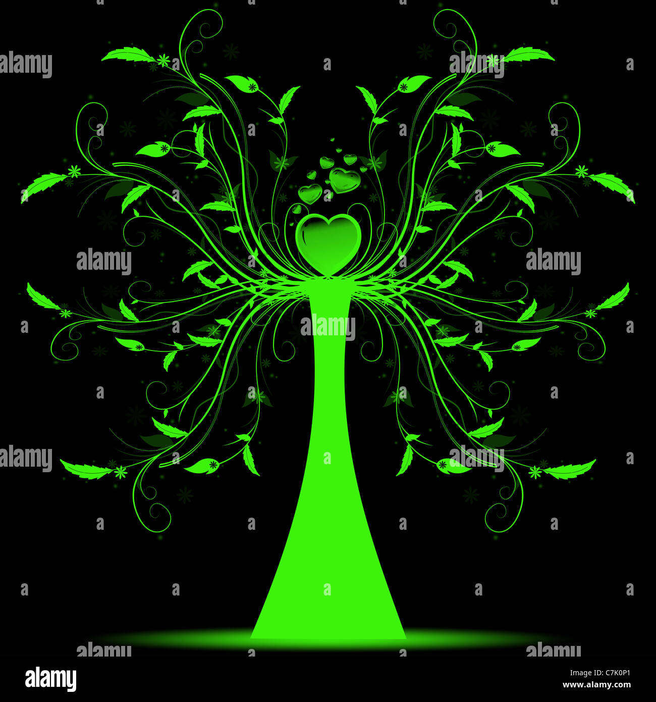 Beautiful abstract art tree on black background Stock Photo - Alamy