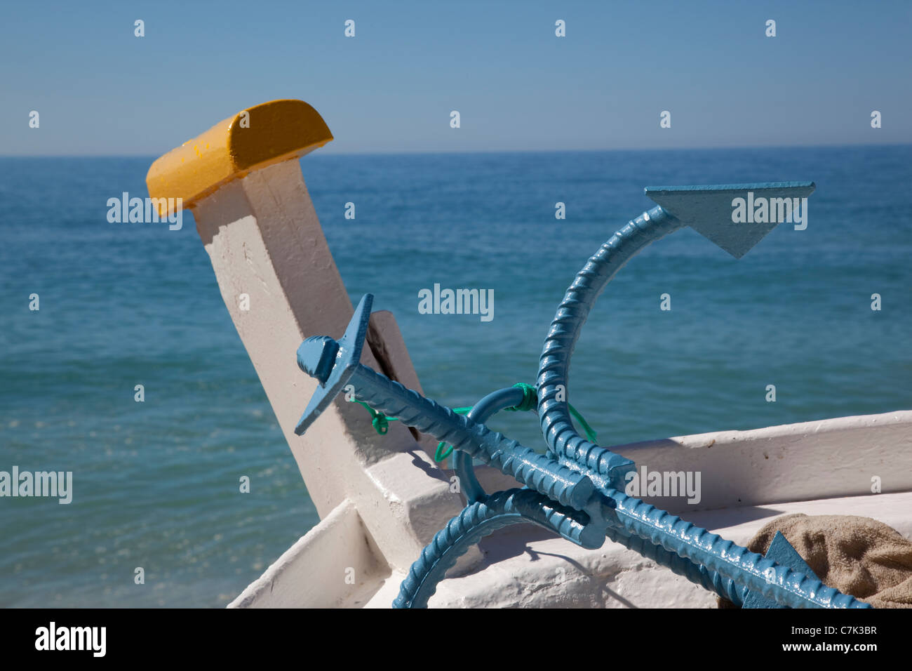 Portugal, Algarve, Benagil, Boat & Anker Stock Photo - Alamy