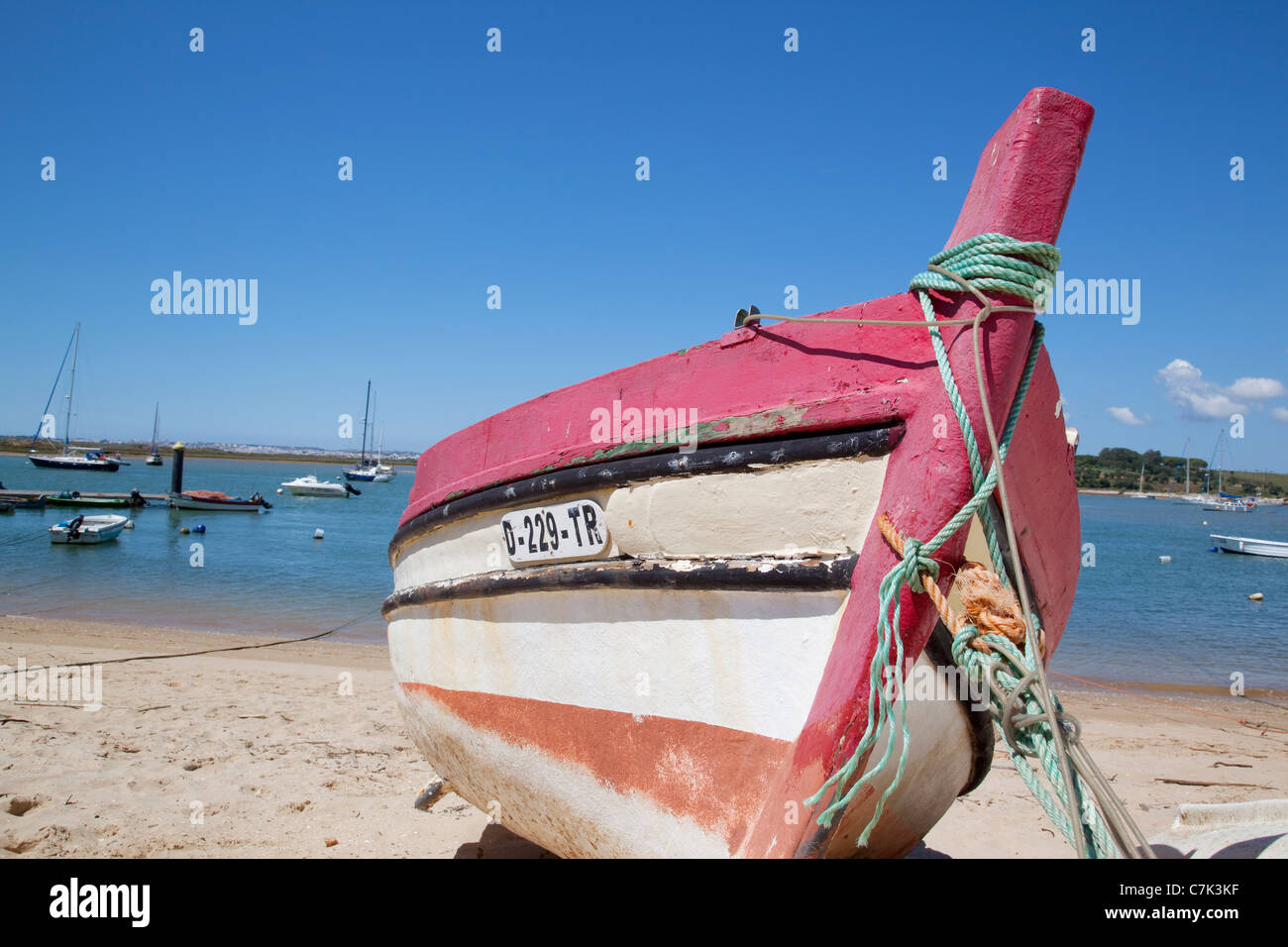 Portugal, Algarve, Alvor, Boat on the Beach Stock Photo - Alamy