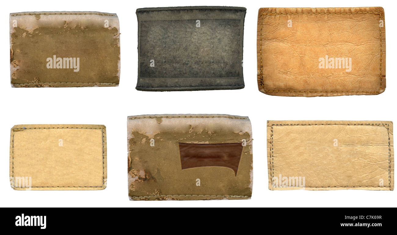 Collection of Blank jeans labels isolated on white Stock Photo - Alamy