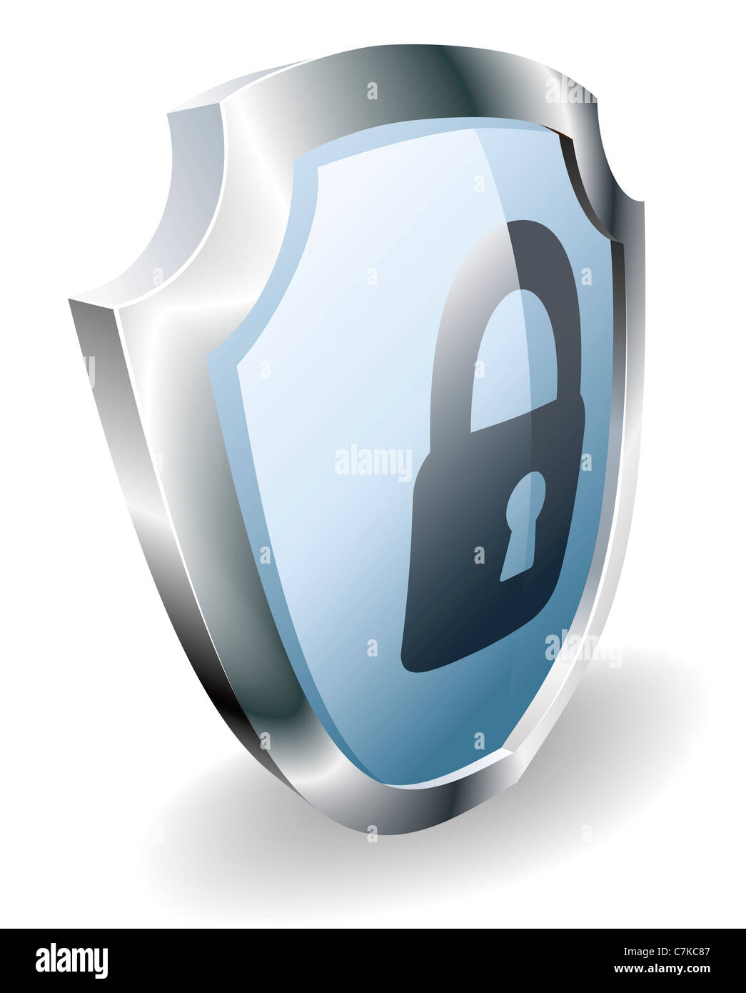 A padlock shield security concept. Shield with lock icon Stock Photo ...