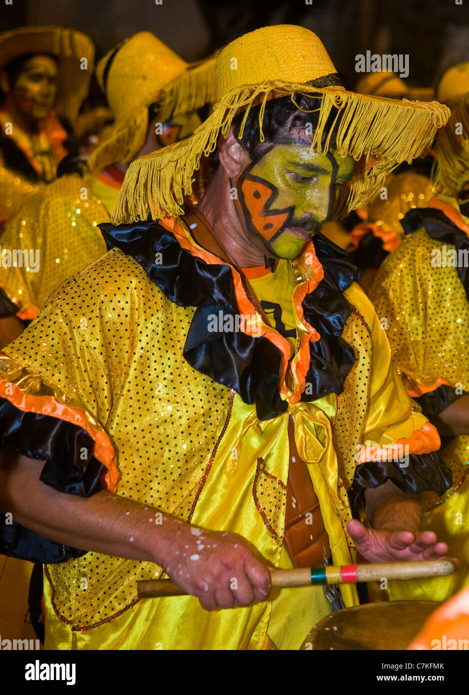 Candombe drummer in the Montevideo annual Carnaval Stock Photo - Alamy