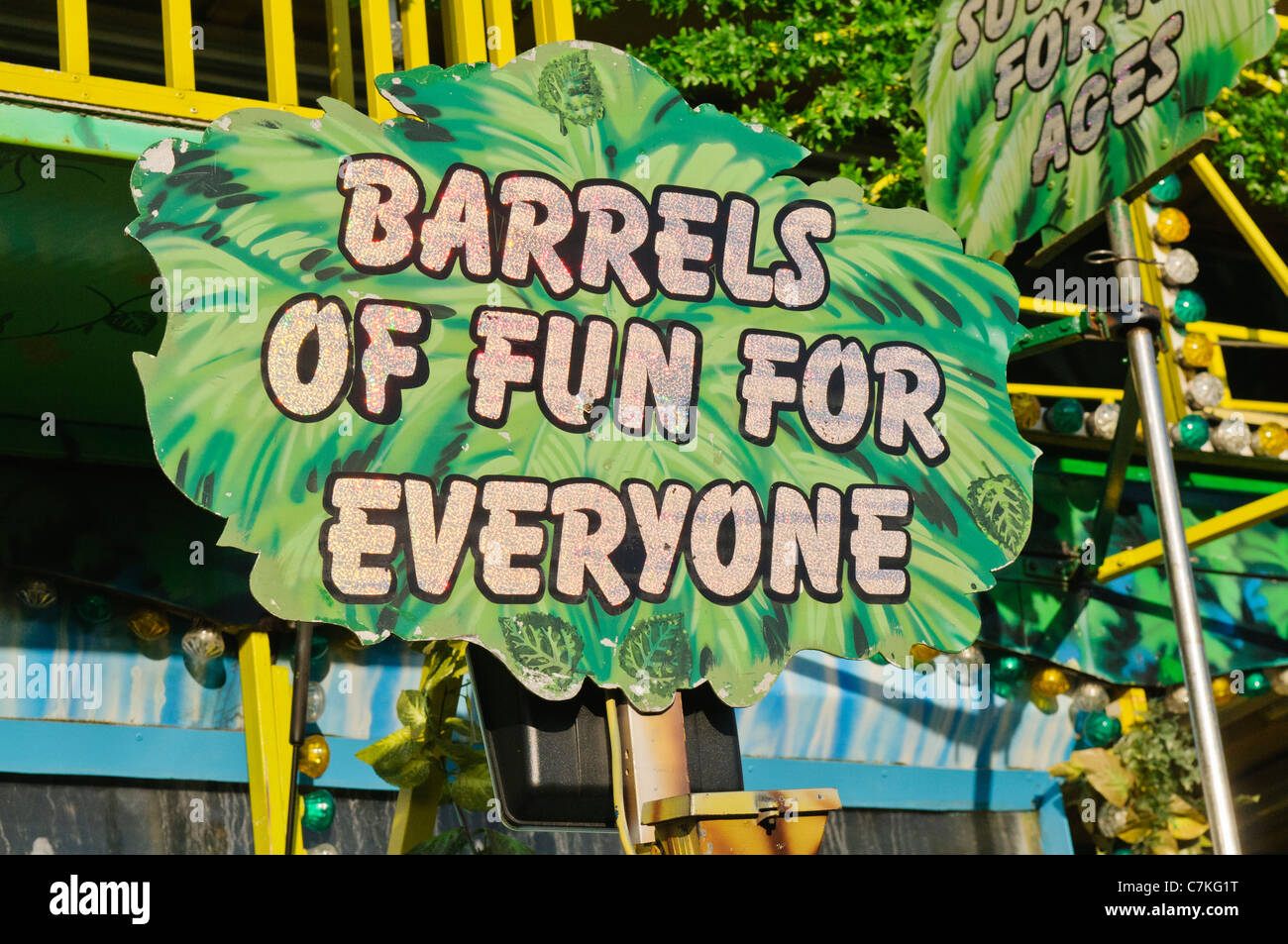 Sign on fairground ride on hi-res stock photography and images - Alamy