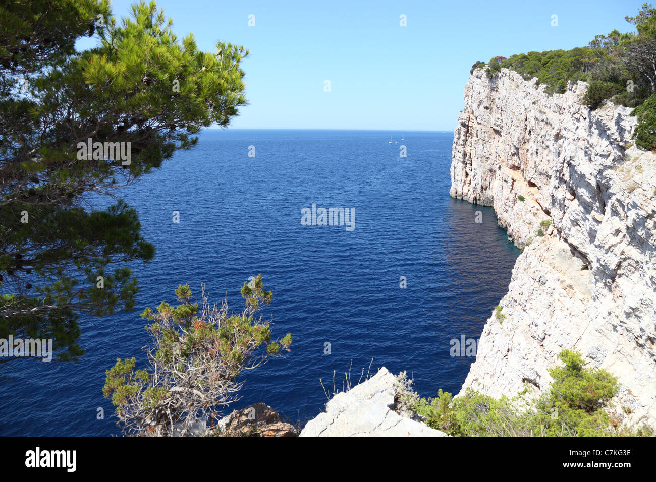 cliff on the adriatic sea, Croatia Stock Photo - Alamy