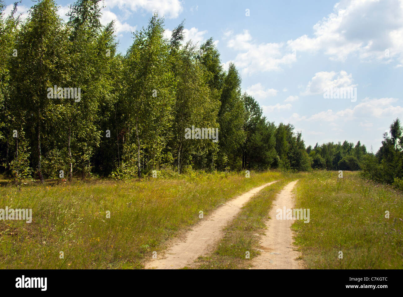 summer. landscape with road Stock Photo - Alamy