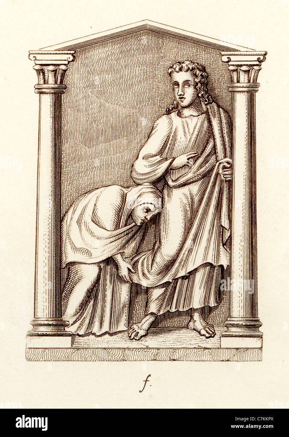 Early Christian symbolism. Illustration from sculpture showing of an ...