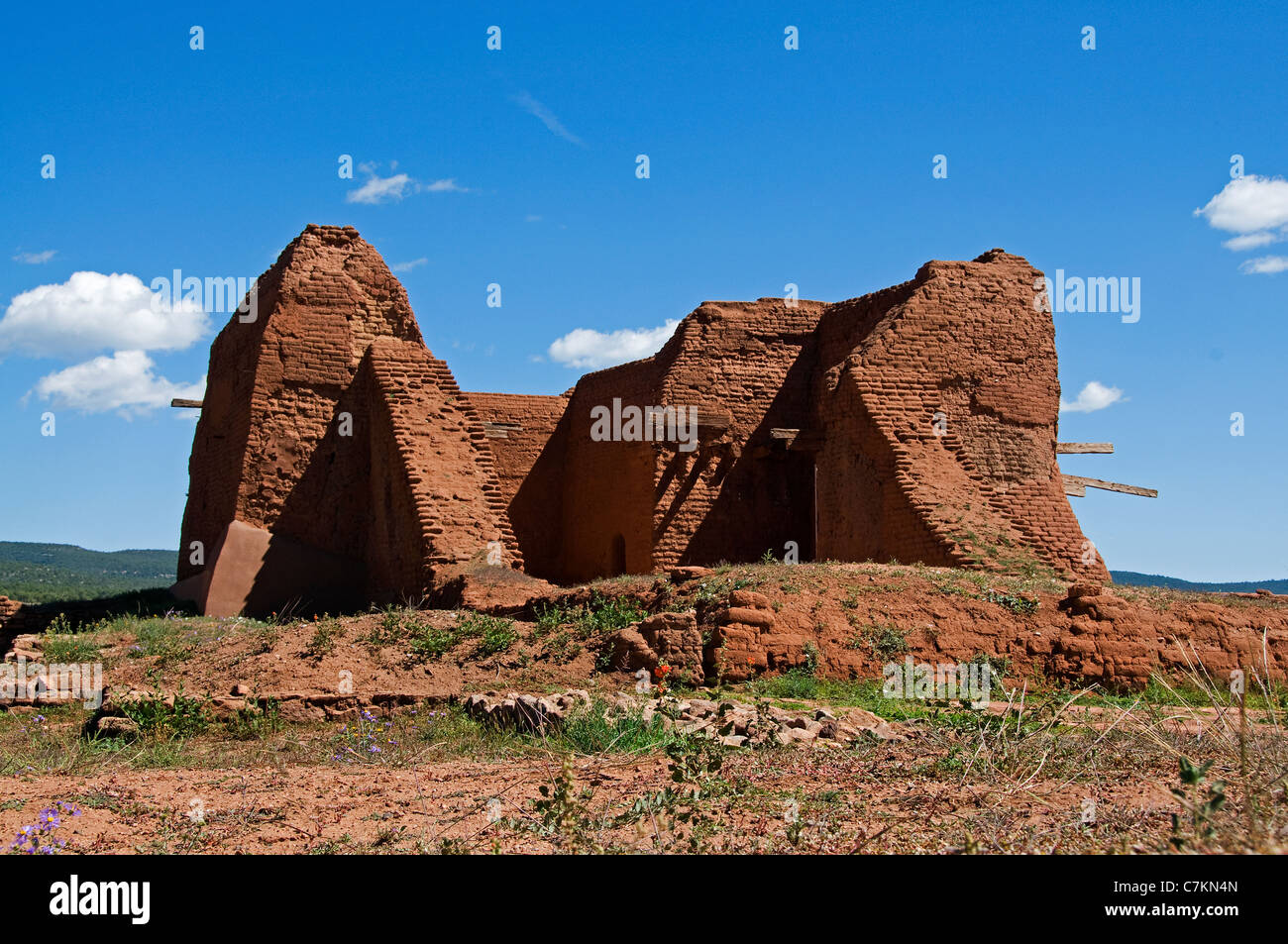 church ruins Pecos National Historical Park New Mexico Stock Photo - Alamy