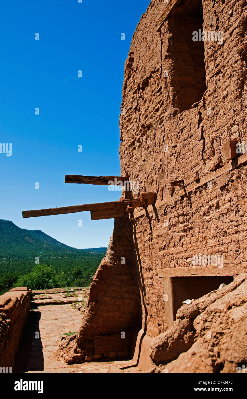 Adobe church ruins at Pecos National Historical Park New Mexico Stock ...
