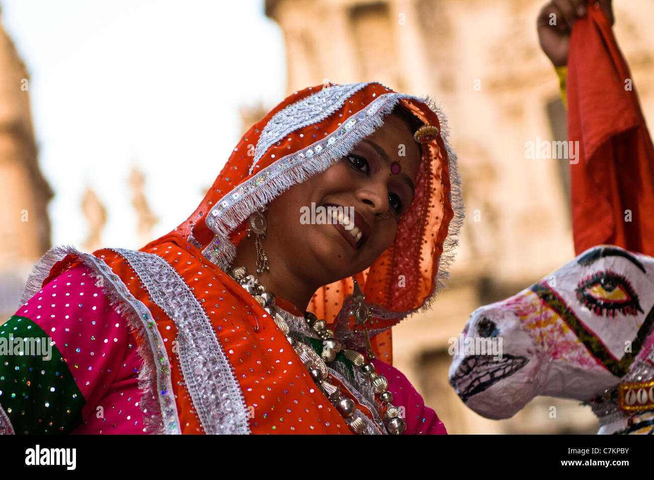 Indian folk dancer in Murcia, Spain Stock Photo - Alamy