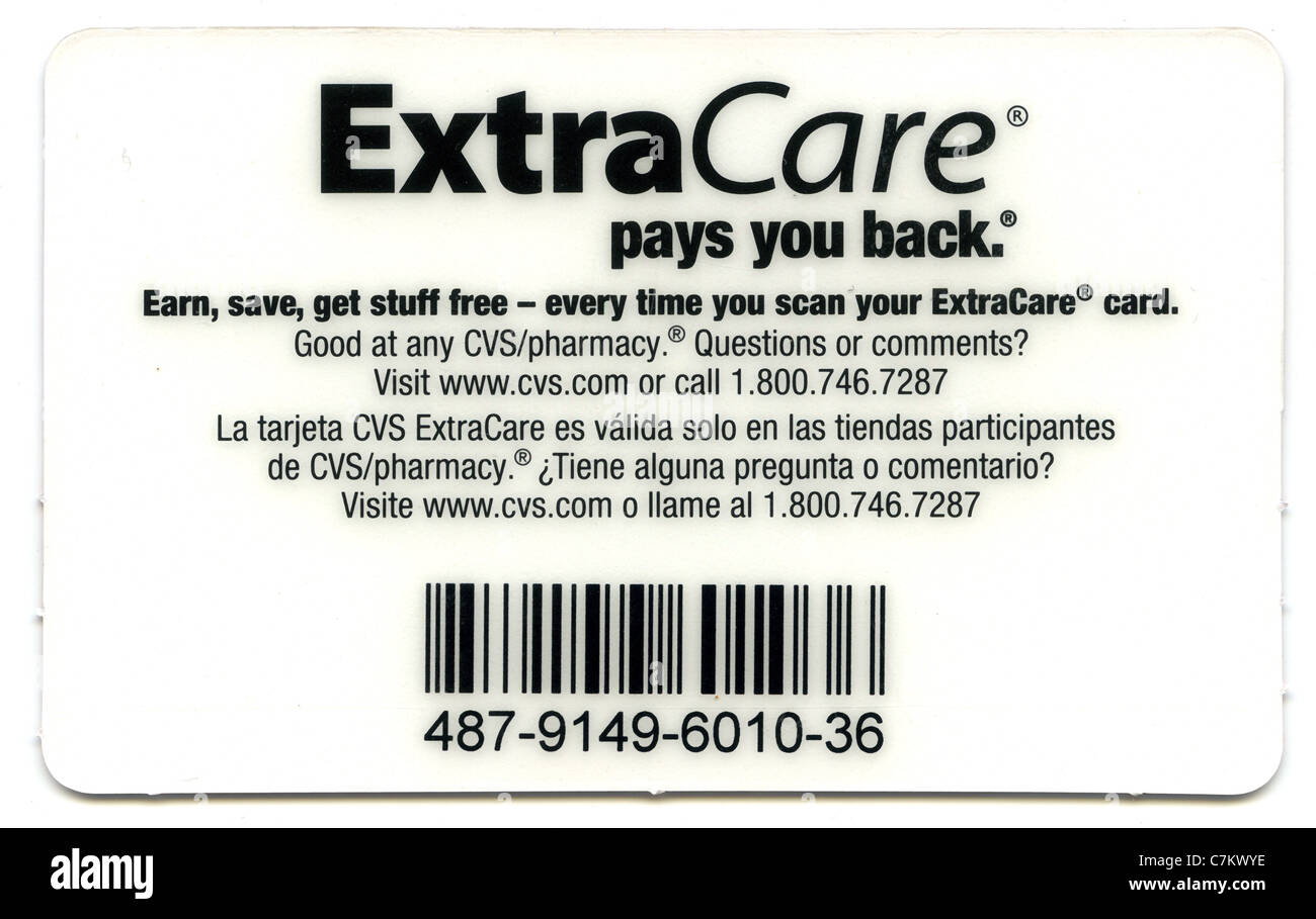 A bilingual Extra Care card uses a bar code using the Universal Product ...