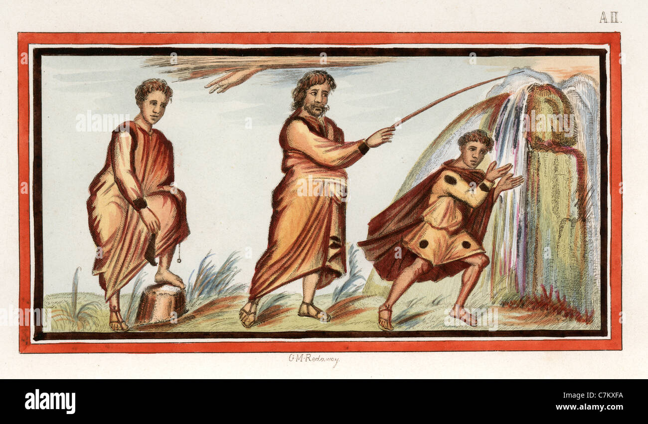 Early Christian symbolism. Wall painting in the Catacomb of Callixtus ...