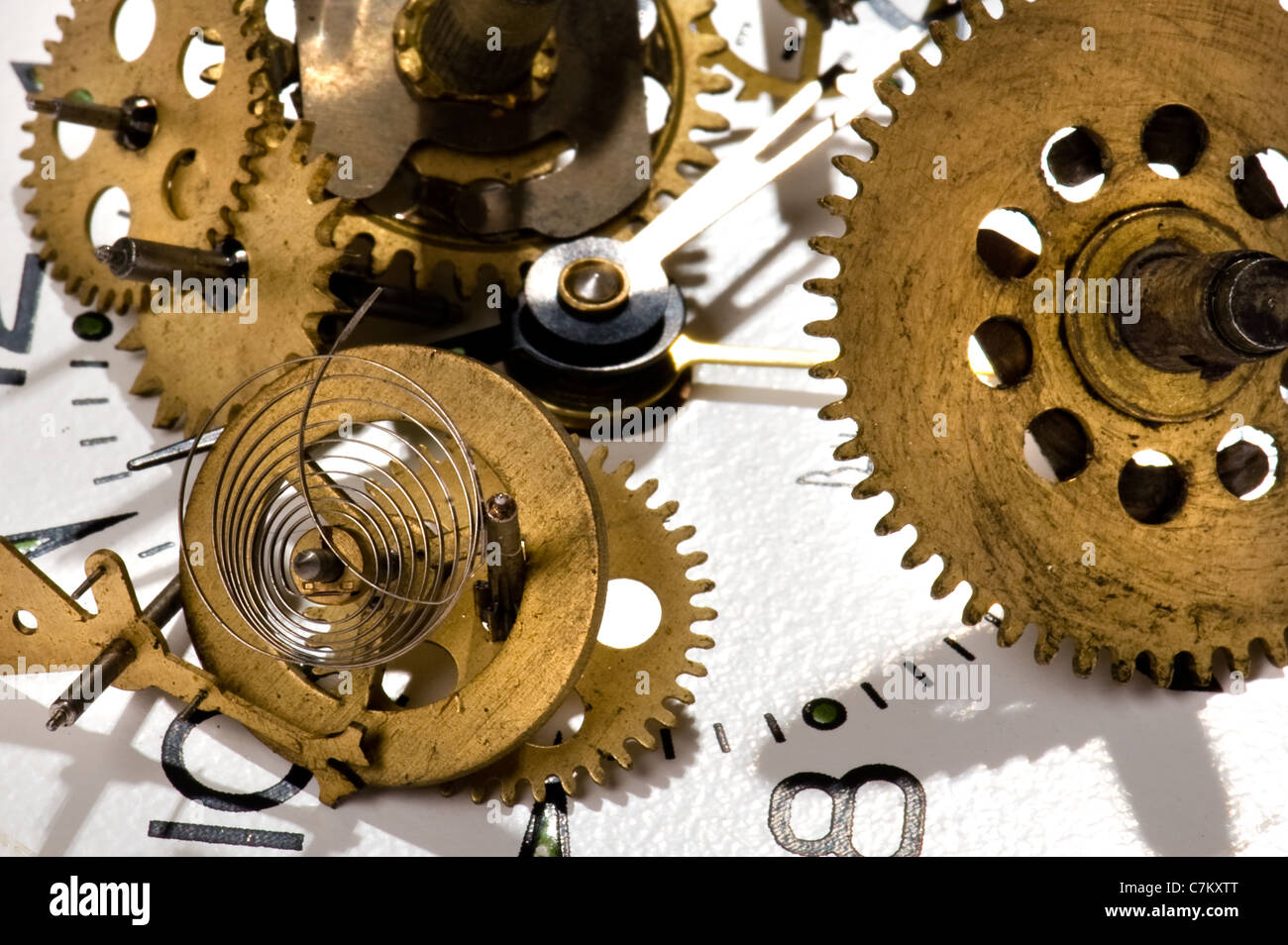 object on white - tool clockwork close up Stock Photo - Alamy